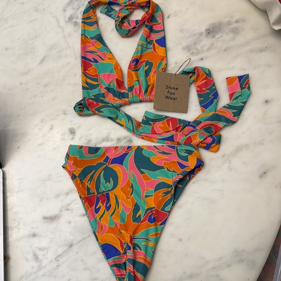 Stone Fox Swim | Swim | Stone Fox Swim Orange And Blue Bikini Set Nwt ...